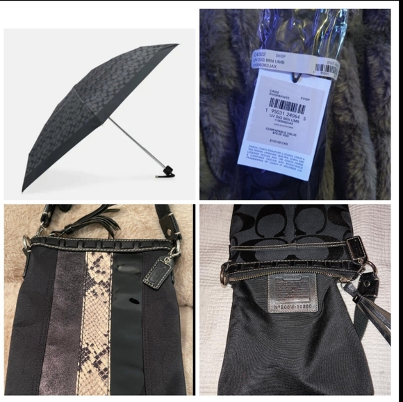 Coach | Bags | Coach Rainy Day Bundle New Mini Umbrella And Nwot Black ...